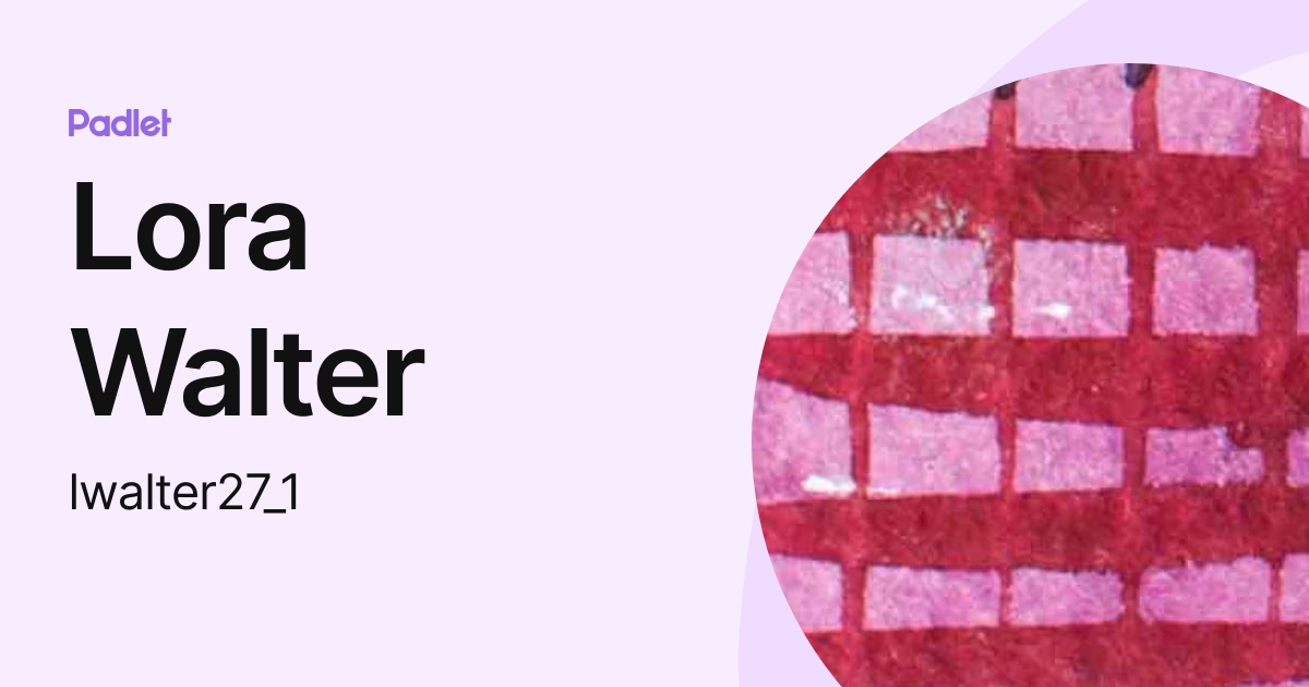 Lora Walter (lwalter3) profile | Padlet
