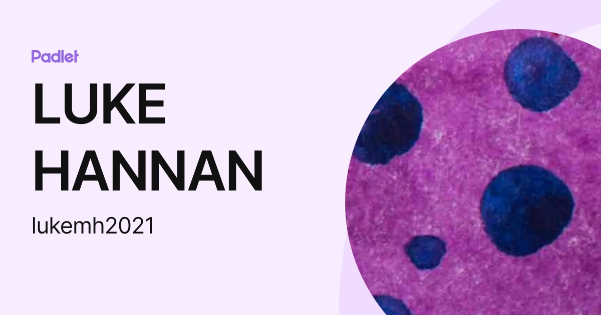 LUKE HANNAN (lukemh2021) profile | Padlet
