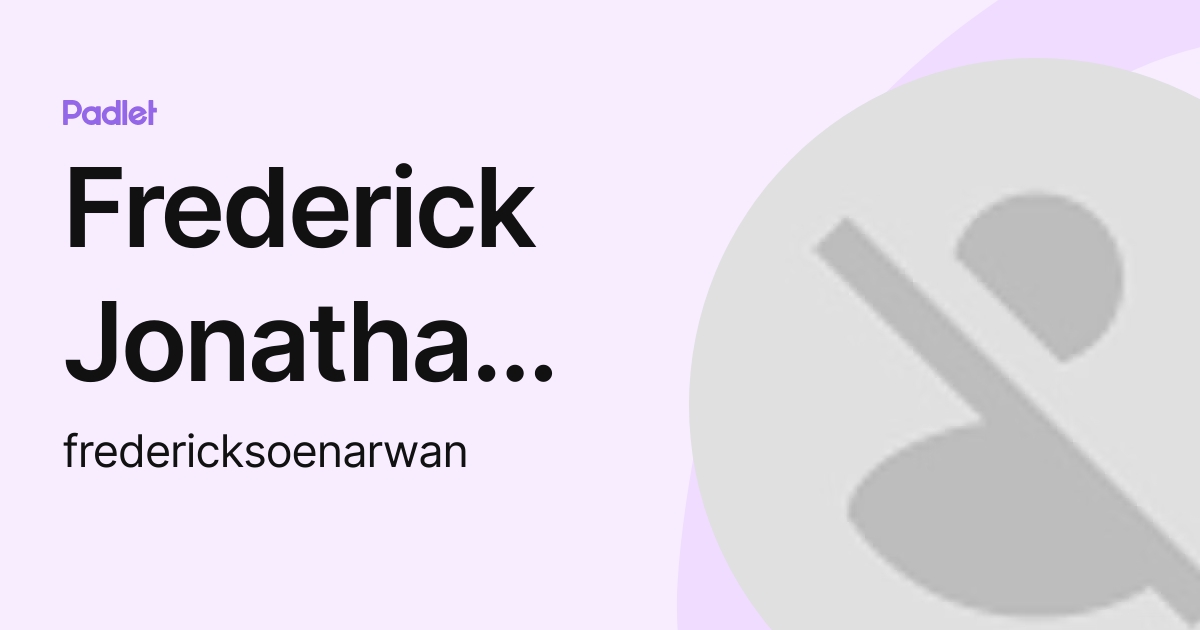 Frederick Jonathan Soenarwan HS Student (fredericksoenarwan) profile ...