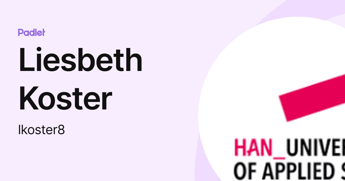 Liesbeth Koster (lkoster8) profile | Padlet
