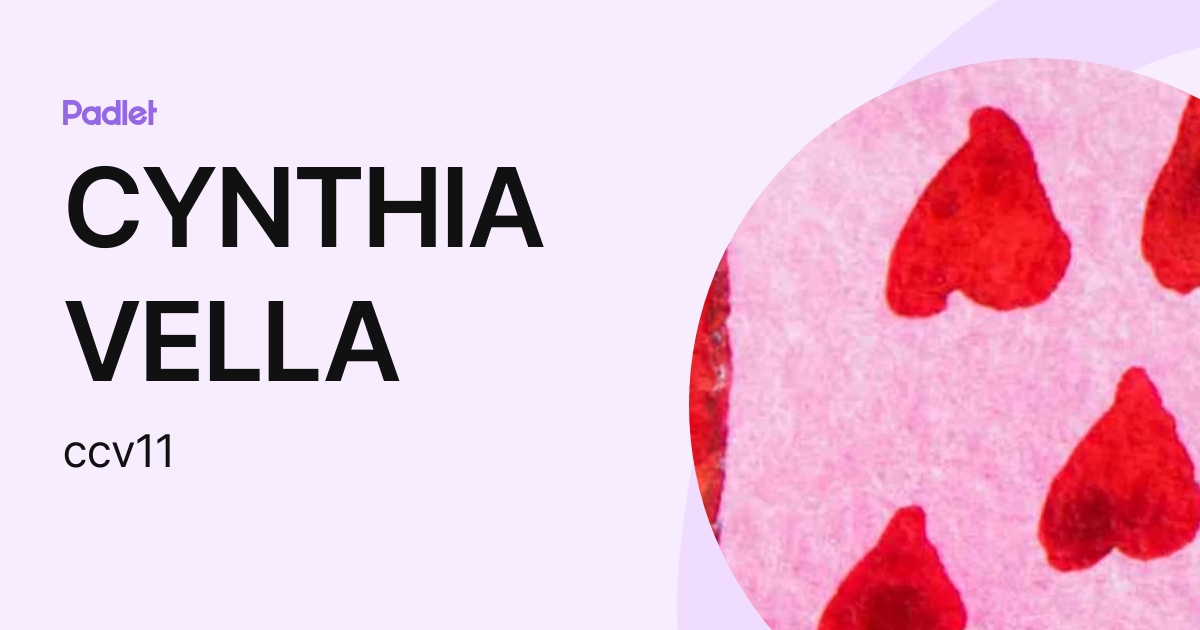 CYNTHIA VELLA (ccv11) profile | Padlet