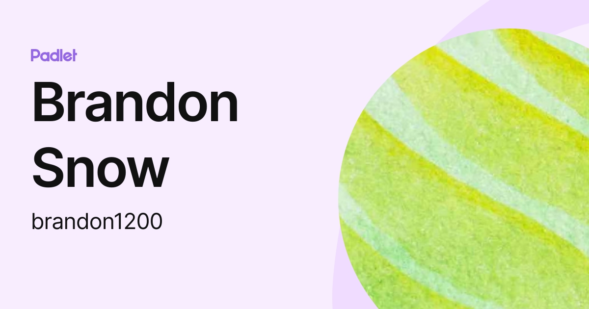 Brandon Snow (brandon1200) profile | Padlet