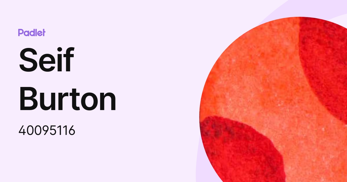 Seif Burton (40095116) profile | Padlet