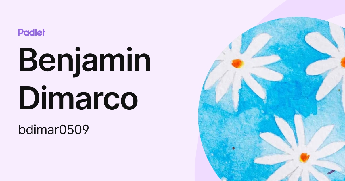 Benjamin Dimarco (bdimar0509) profile | Padlet