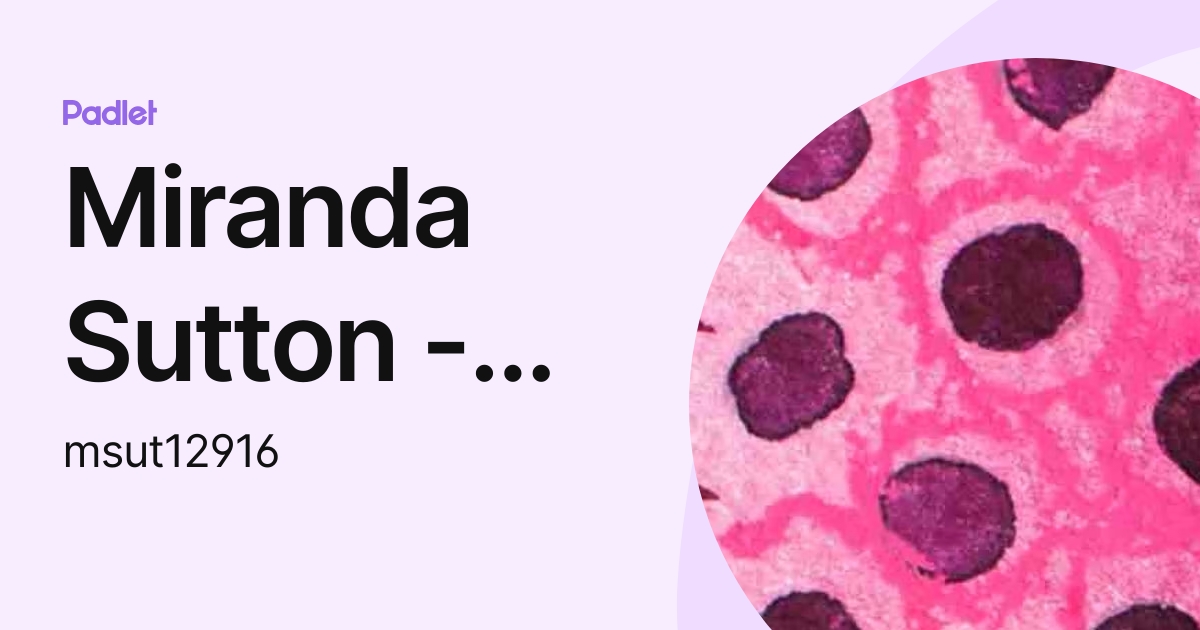 Miranda Sutton - CEM Student (msut12916) profile | Padlet