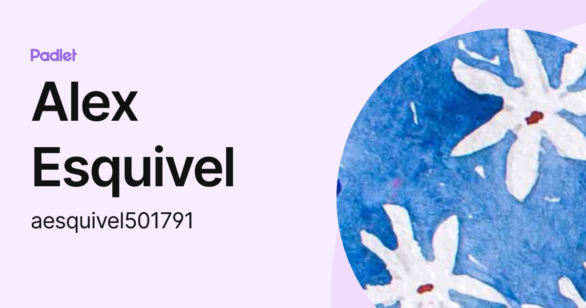 Alex Esquivel (aesquivel501791) profile | Padlet
