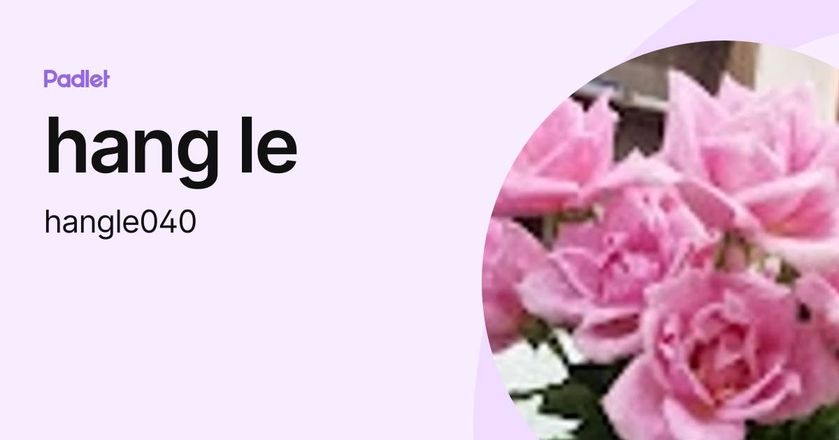 hang le (hangle040) profile | Padlet