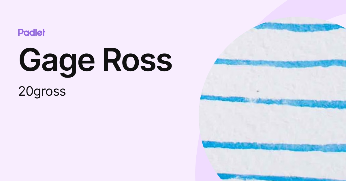Gage Ross (20gross) profile | Padlet