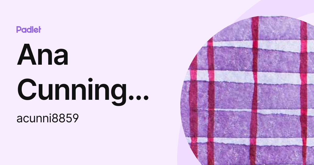 Ana Cunningham (acunni8859) profile | Padlet