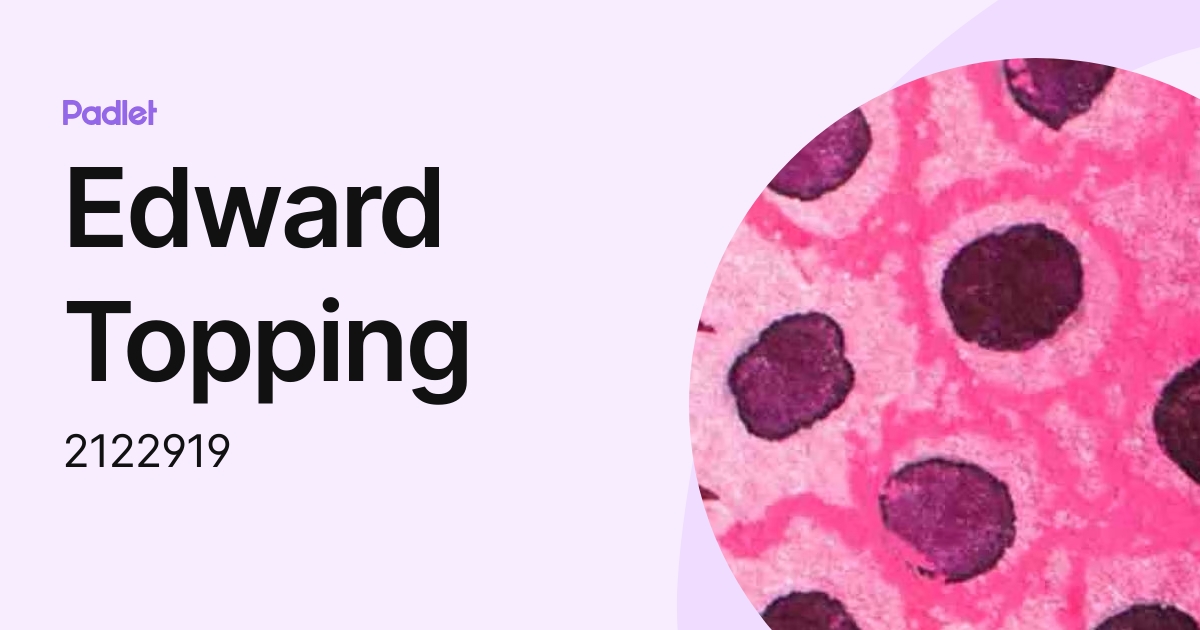Edward Topping (2122919) profile | Padlet