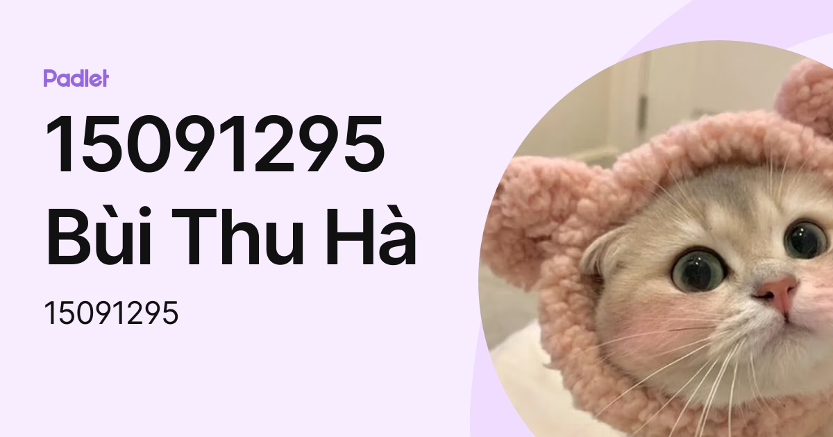15091295 Bùi Thu Hà (15091295) profile | Padlet