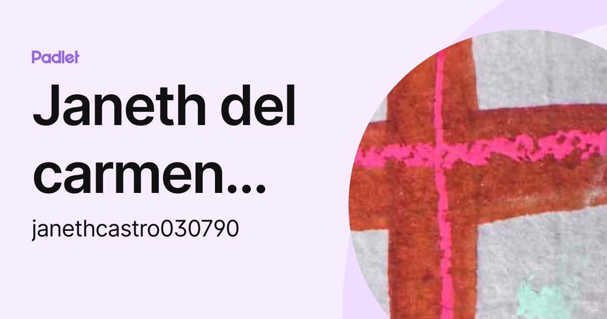 Janeth del carmen Castro Martinez (janethcastro030790) profile | Padlet
