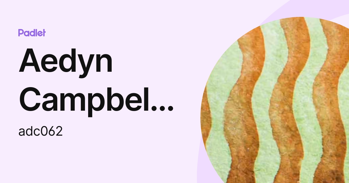 Aedyn Campbell-poole (adc062) profile | Padlet