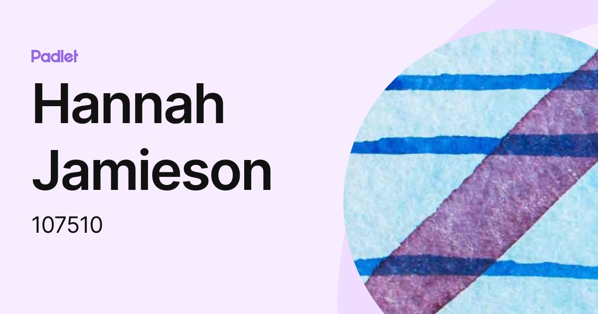Hannah Jamieson (107510) profile | Padlet