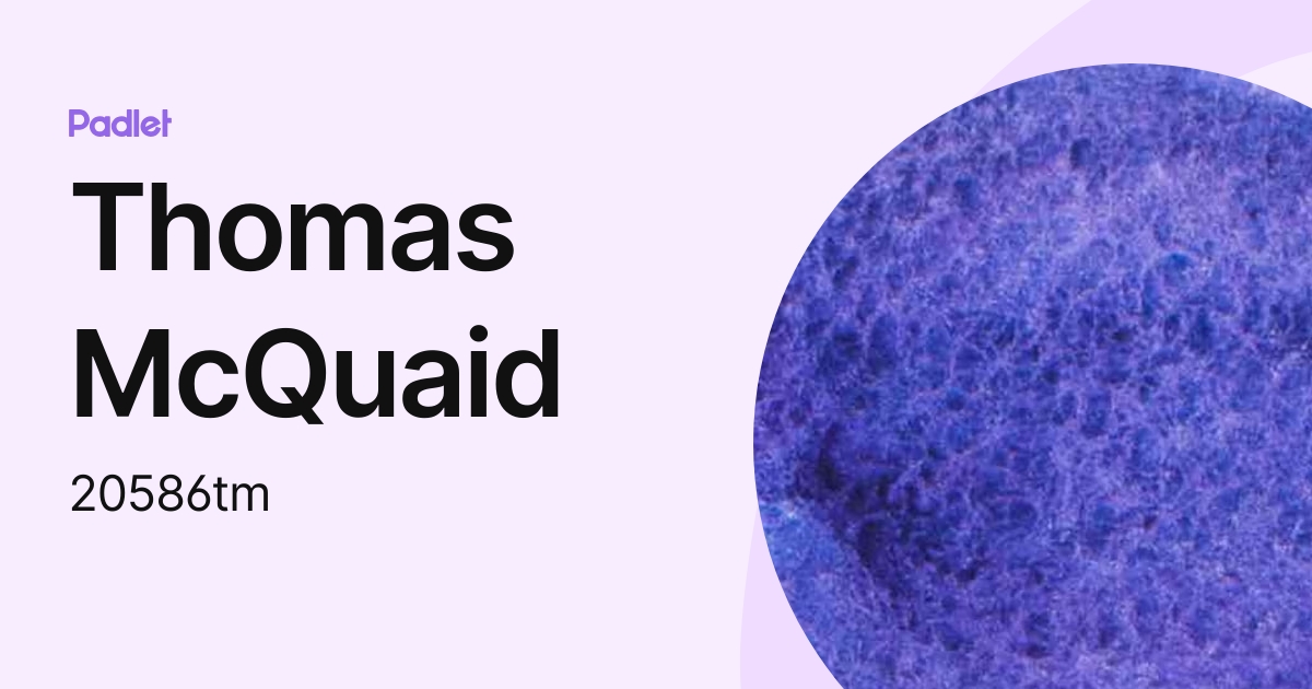 Thomas McQuaid (20586tm) profile | Padlet