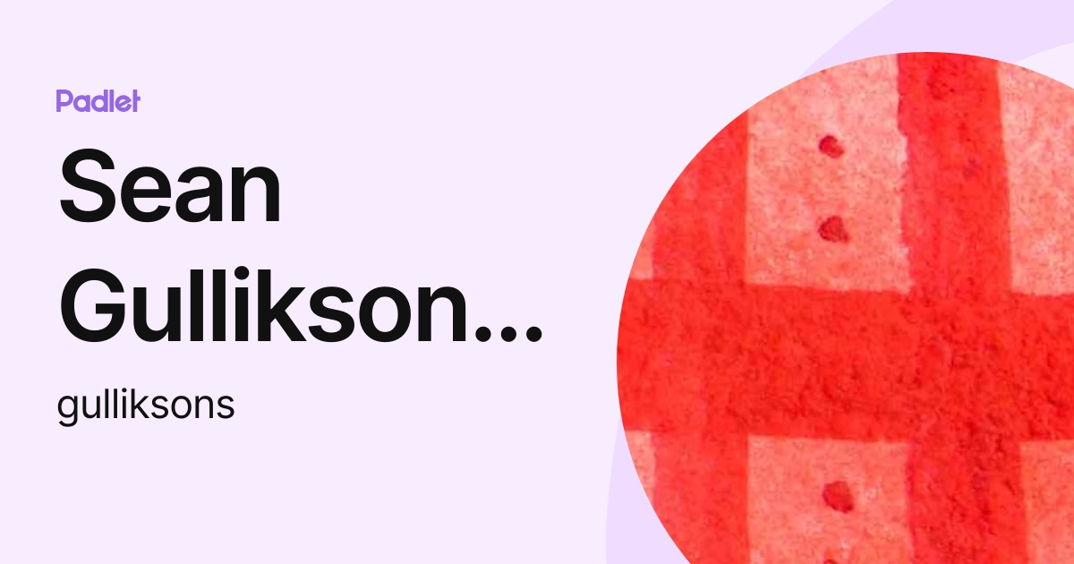 Sean Gullikson (HD) (gulliksons) profile | Padlet