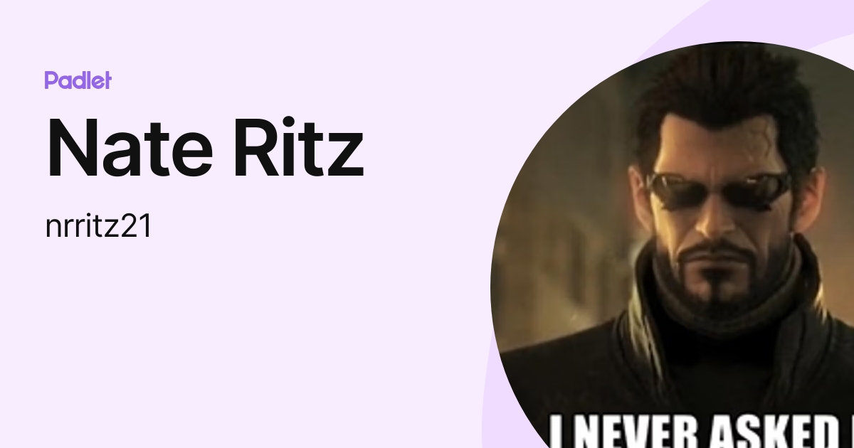 Nate Ritz (nrritz21) profile | Padlet