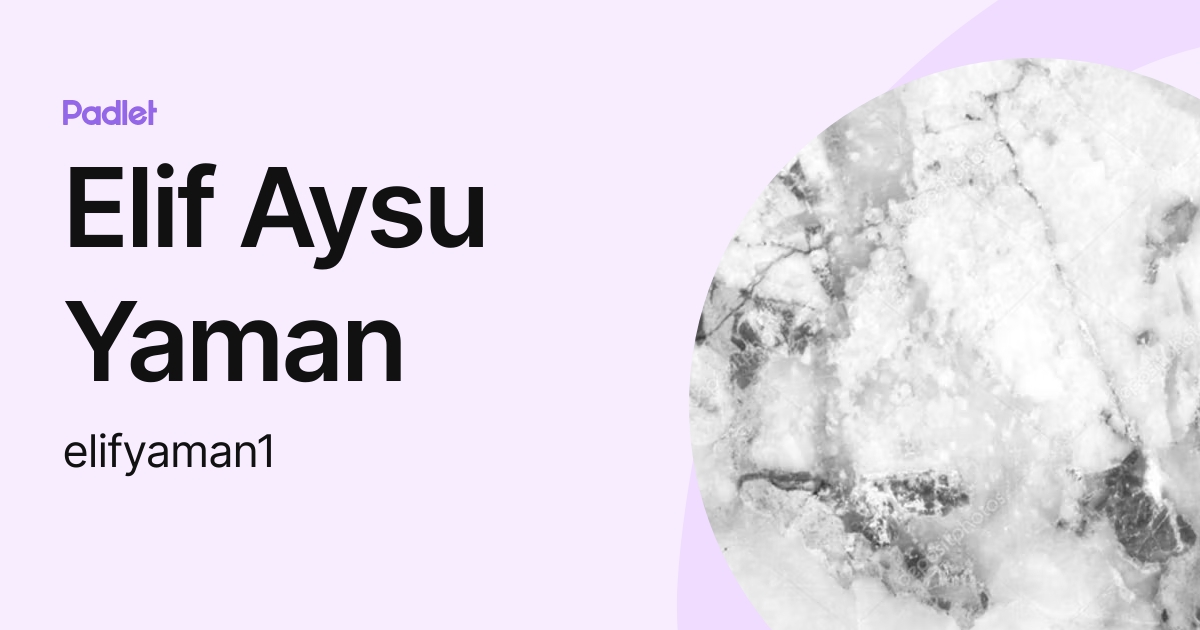 Elif Aysu Yaman (elifyaman1) profile | Padlet
