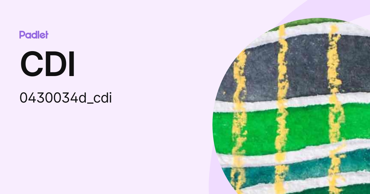 CDI (0430034d_cdi) profile | Padlet