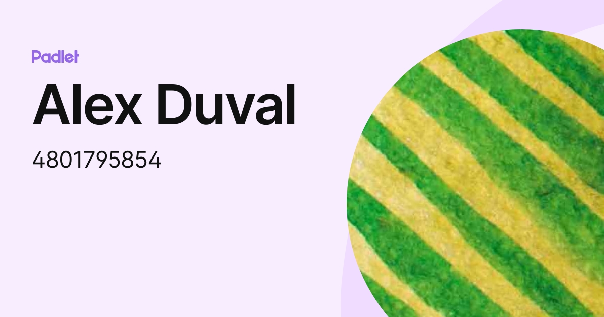 Alex Duval (4801795854) profile | Padlet