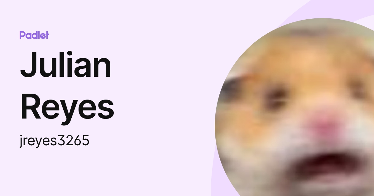 Julian Reyes (jreyes3265) profile | Padlet