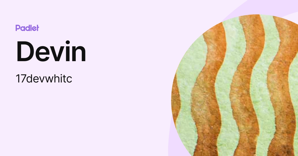 Devin (17devwhitc) profile | Padlet