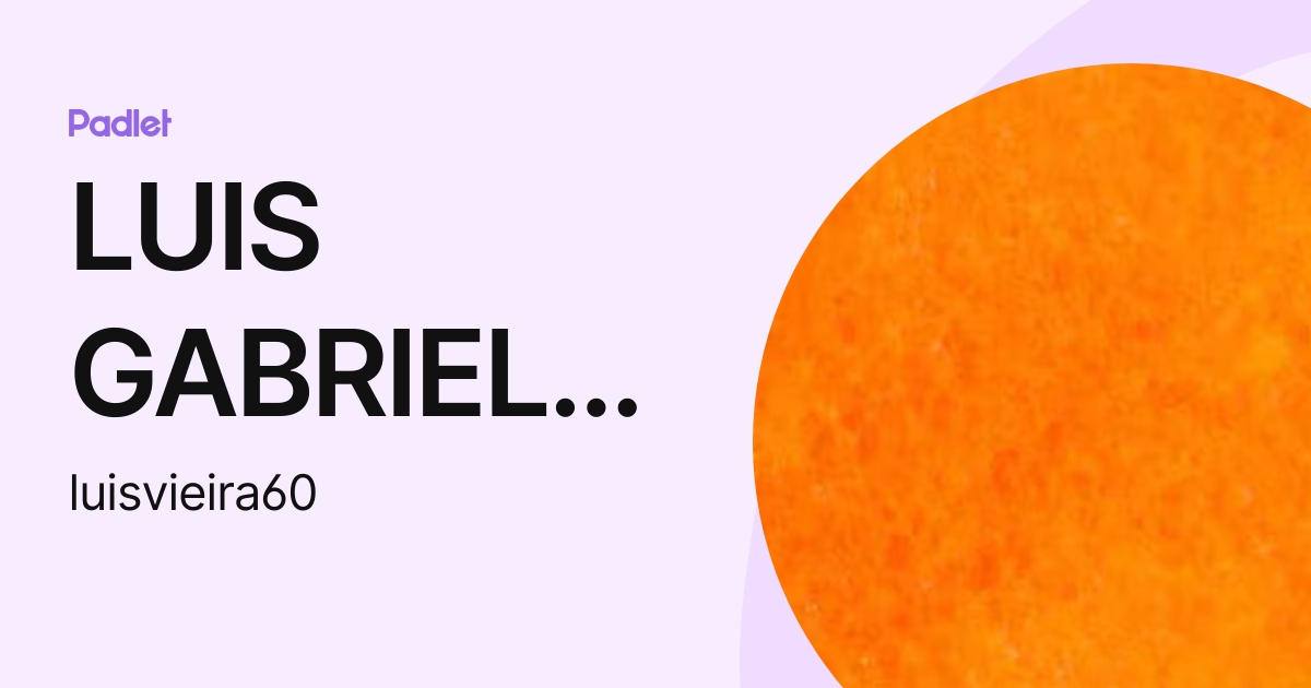 LUIS GABRIEL QUEIROZ VIEIRA (luisvieira60) profile | Padlet