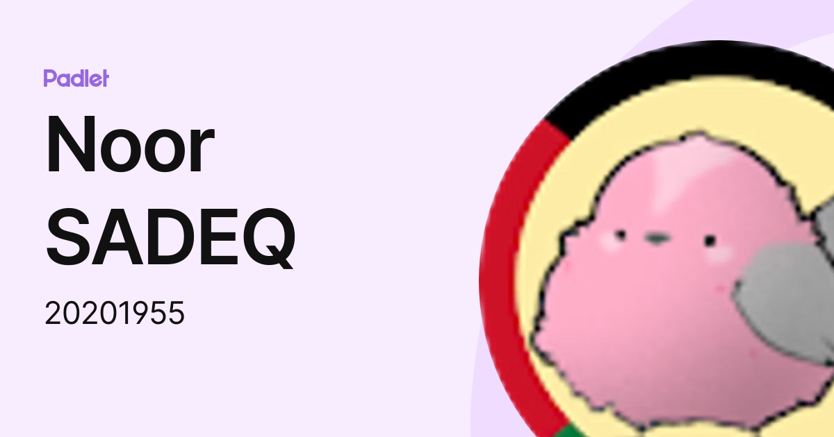 Noor SADEQ (20201955) profile | Padlet