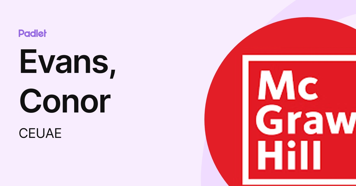 Evans, Conor (CEUAE) profile | Padlet