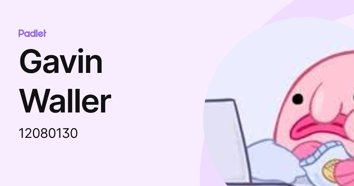 Gavin Waller (12080130) profile | Padlet