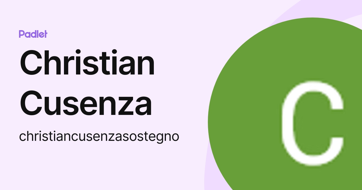 Christian Cusenza (christiancusenzasostegno) profile | Padlet