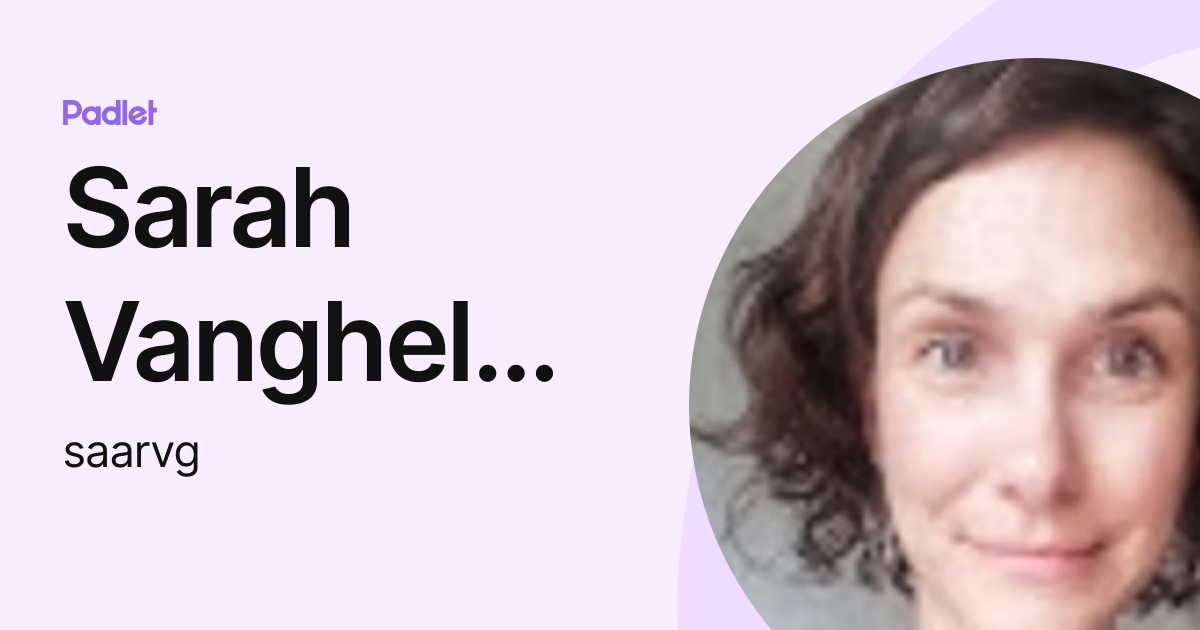 Sarah Vangheluwe (saarvg) profile | Padlet