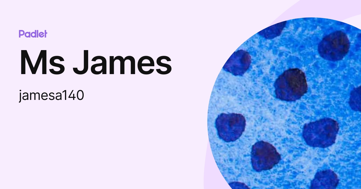 Ms James (jamesa140) profile | Padlet