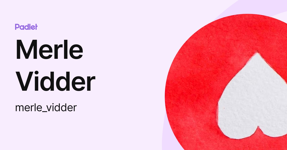 Merle Vidder (merle_vidder) profile | Padlet