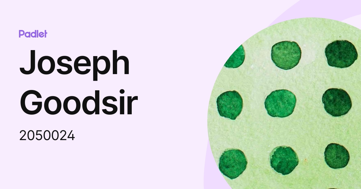 Joseph Goodsir (2050024) profile | Padlet