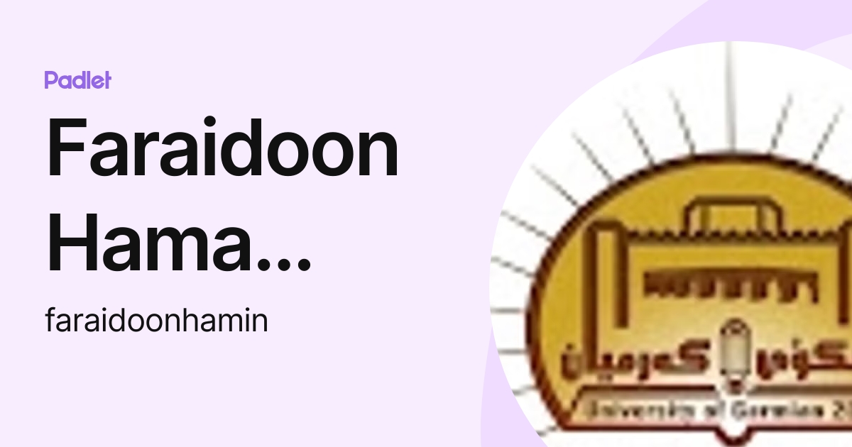 Faraidoon Hama Amin (faraidoonhamin) profile | Padlet