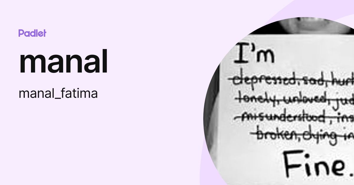 manal (manal_fatima) profile | Padlet