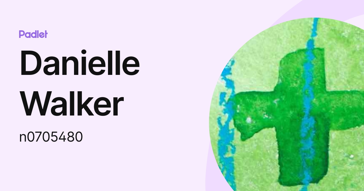 Danielle Walker (n0705480) profile | Padlet