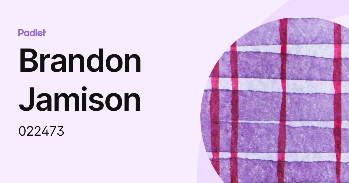 Brandon Jamison (022473) profile | Padlet
