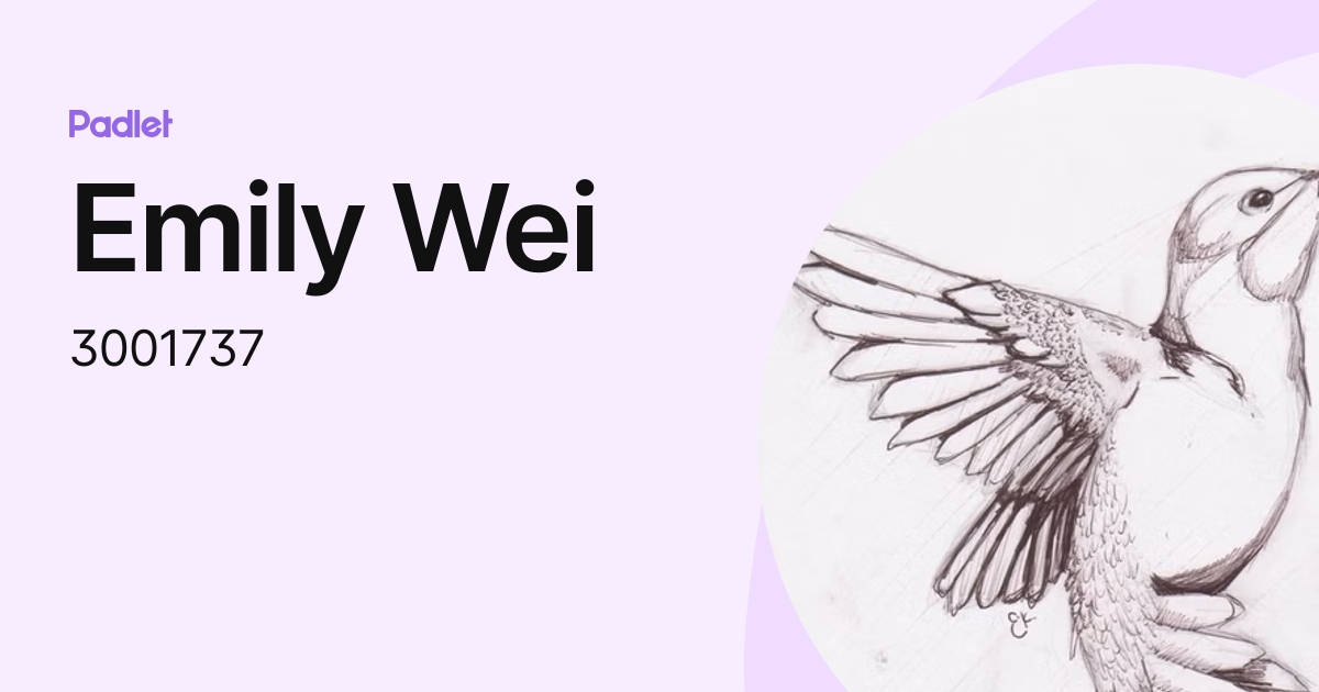 Emily Wei (3001737) profile | Padlet