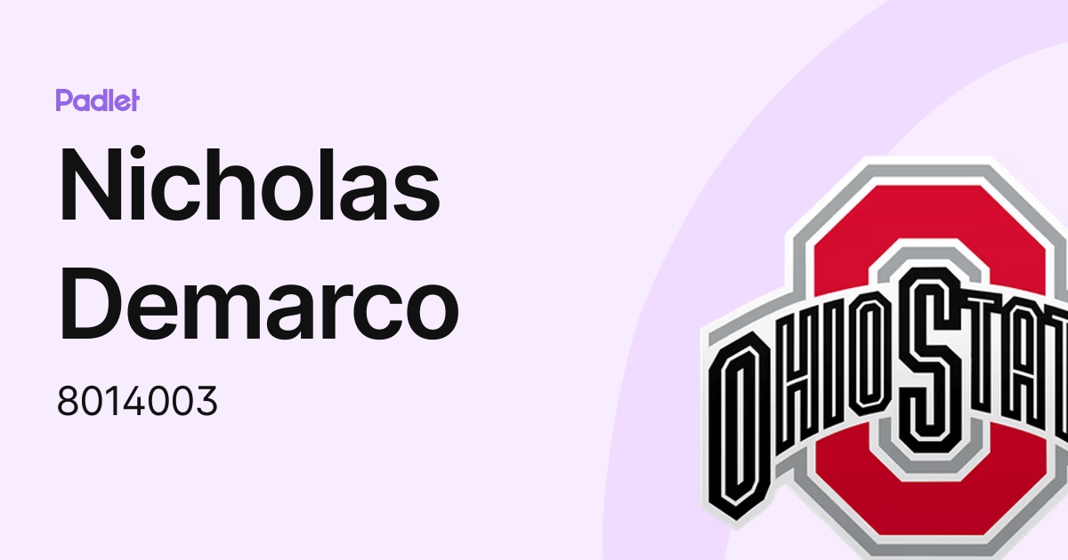 Nicholas Demarco (8014003) profile | Padlet