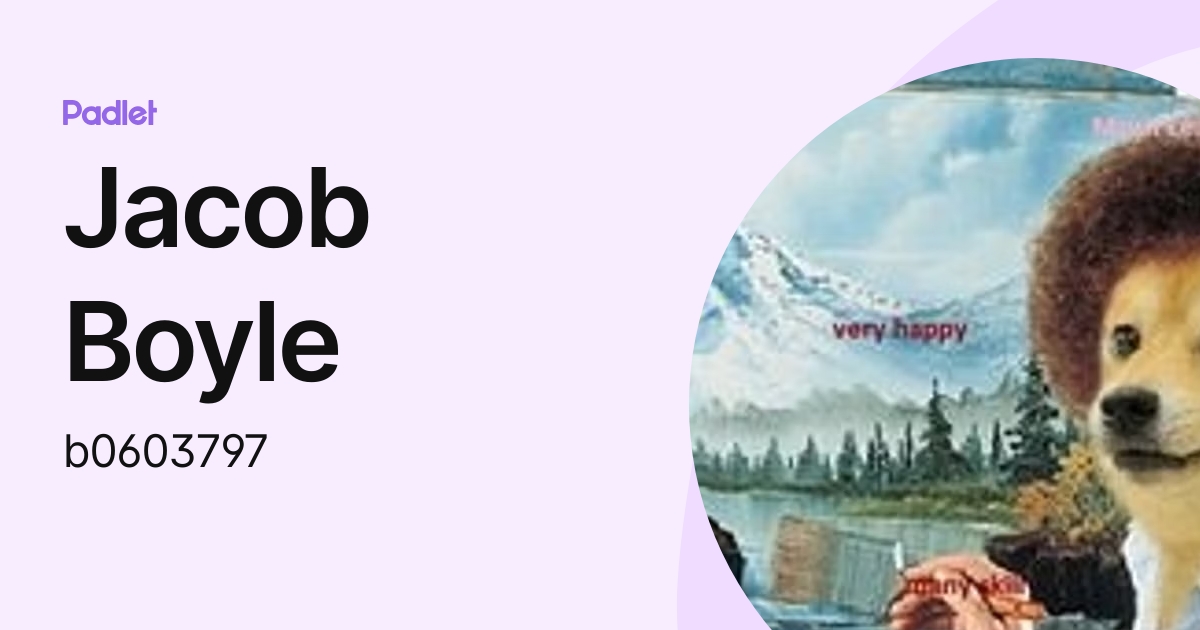 Jacob Boyle (b0603797) profile | Padlet