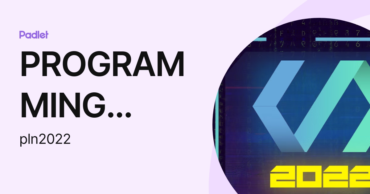 PROGRAMMING LEAGUE NATIONAL 2022 (pln2022) profile | Padlet