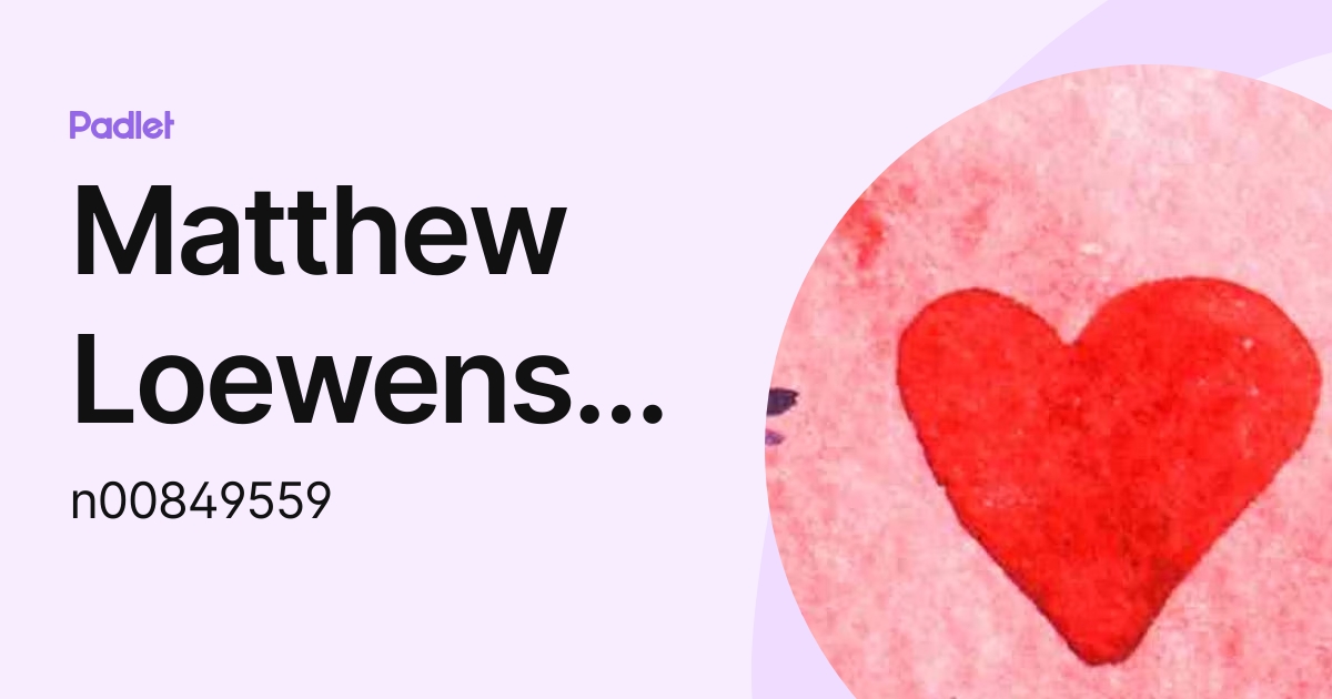 Matthew Loewenstein (n00849559) profile | Padlet