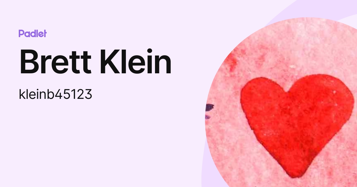 Brett Klein (kleinb45123) profile | Padlet