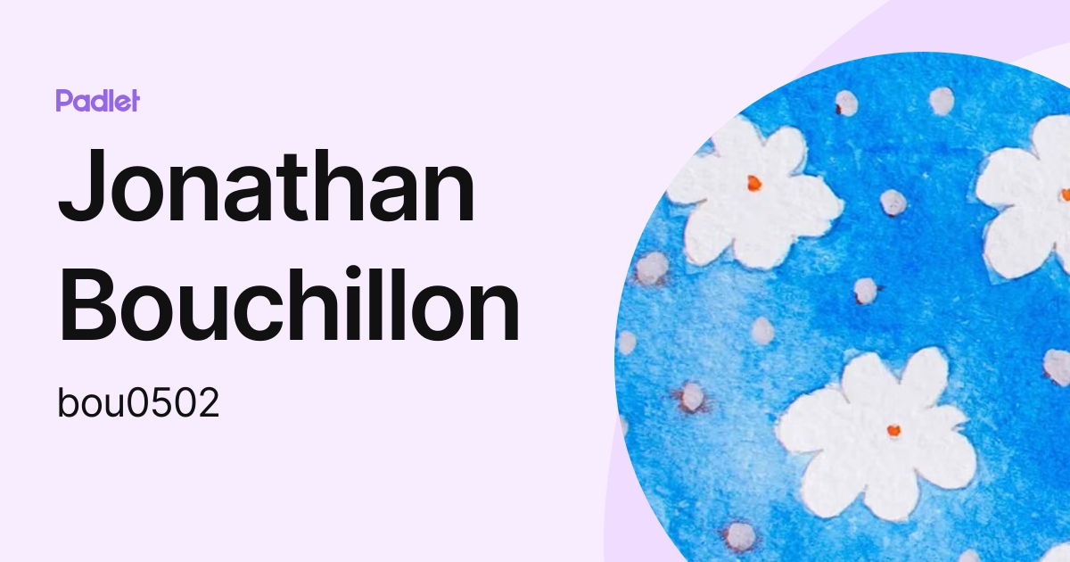 Jonathan Bouchillon (bou0502) profile | Padlet