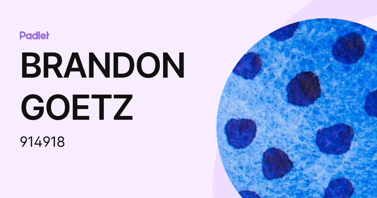 BRANDON GOETZ (914918) profile | Padlet
