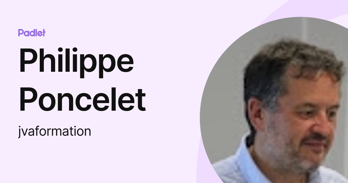 Philippe Poncelet (jvaformation) profile | Padlet