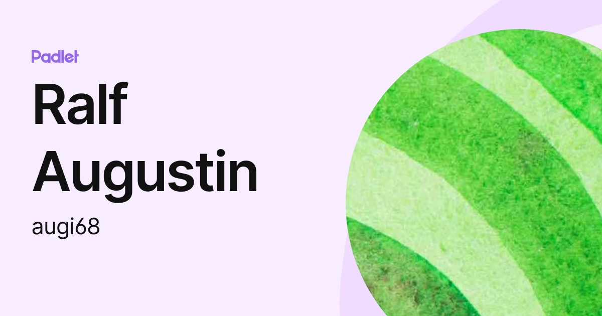Ralf Augustin (augi68) profile | Padlet