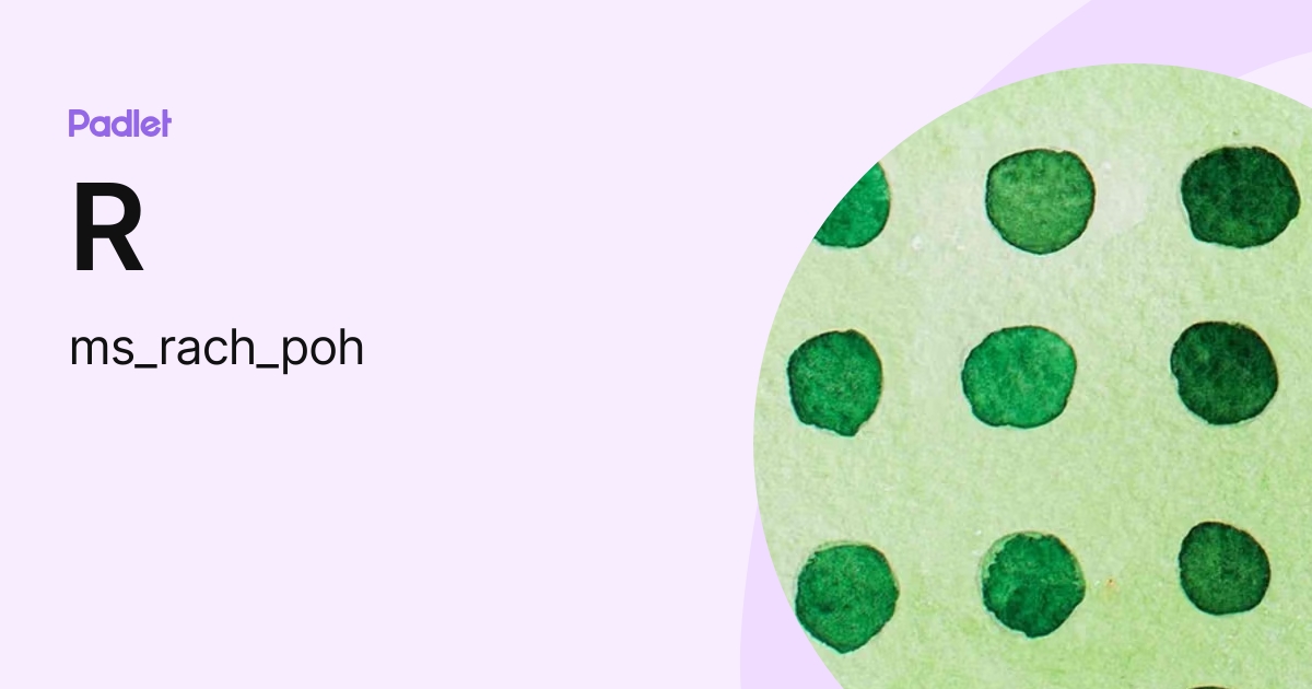 R (ms_rach_poh) profile | Padlet